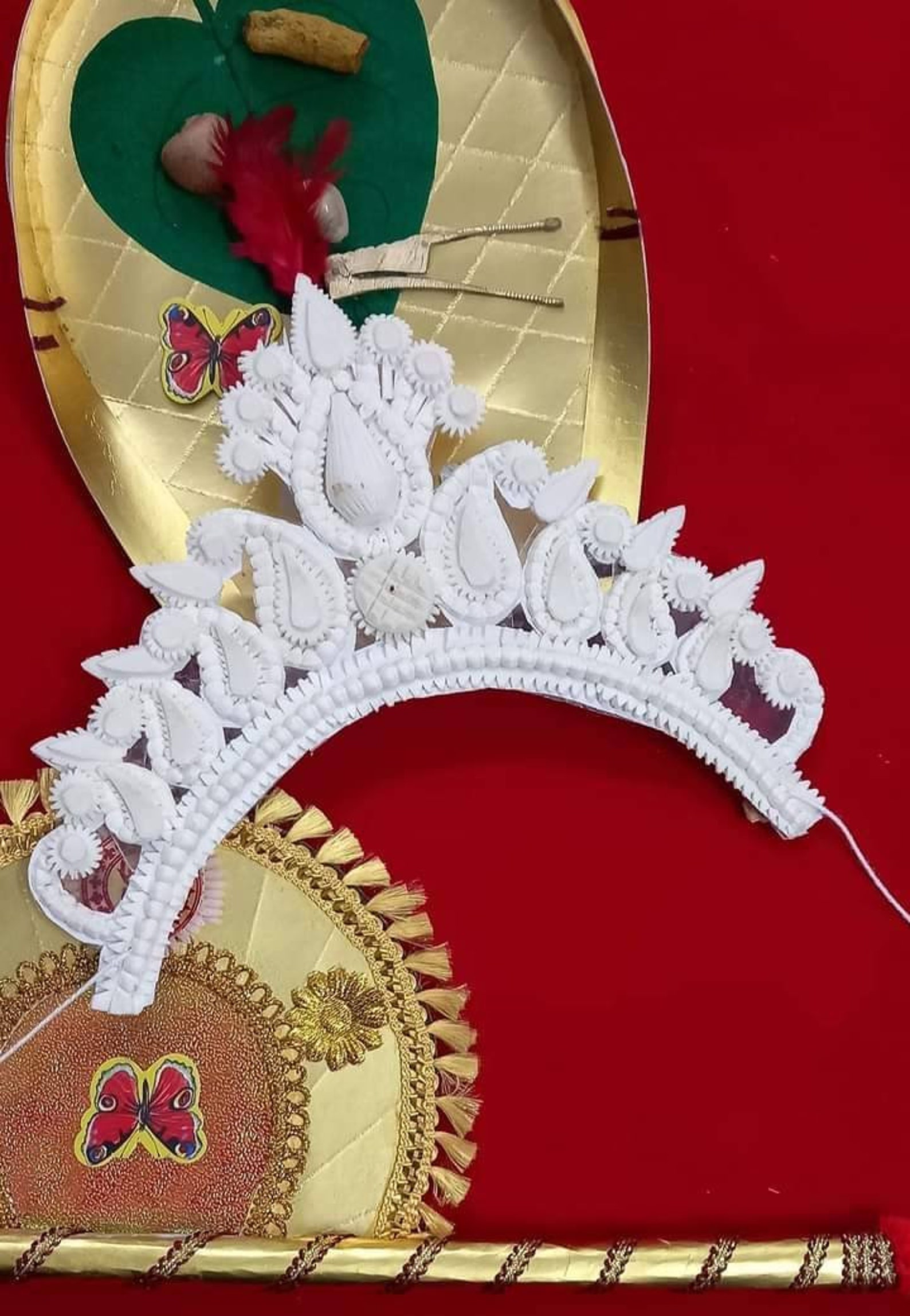 Buy Front Mukut for Bride Shola Mukut for Bengali Wedding Indian Online ...