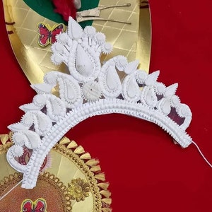 Buy Front Mukut for Bride Shola Mukut for Bengali Wedding Indian Bridal ...