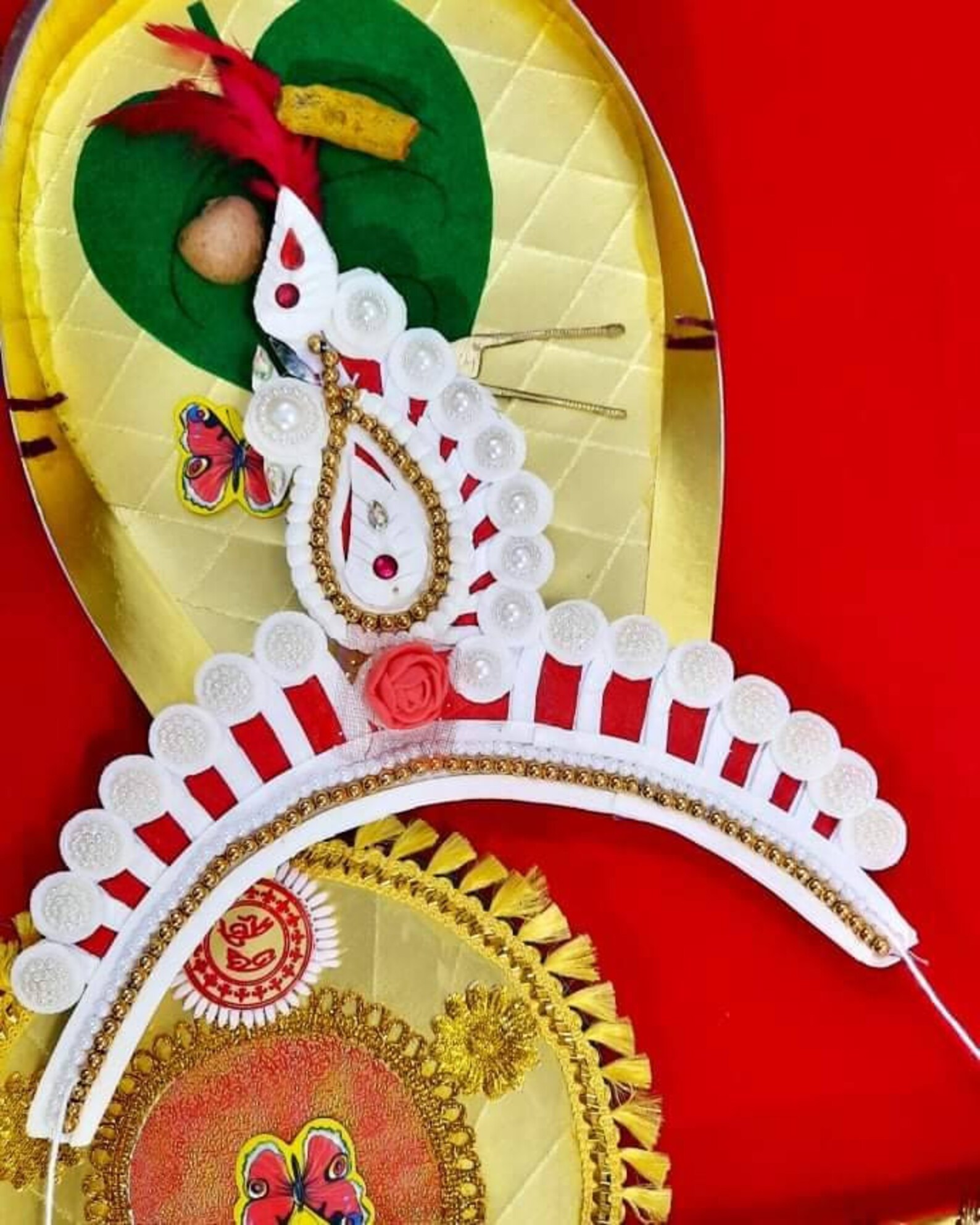 White Mukut for Wedding Sola Mukut for Bengali Wedding Indian | Etsy