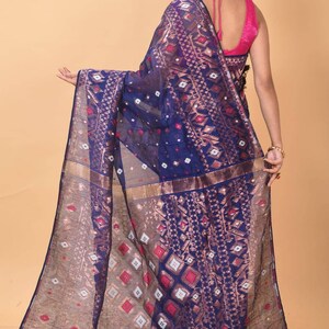 Madhubani Zari Work Soft Dhakai Jamdani Saree Pure Reshom Jamdani Saree Authentic Bengal ...