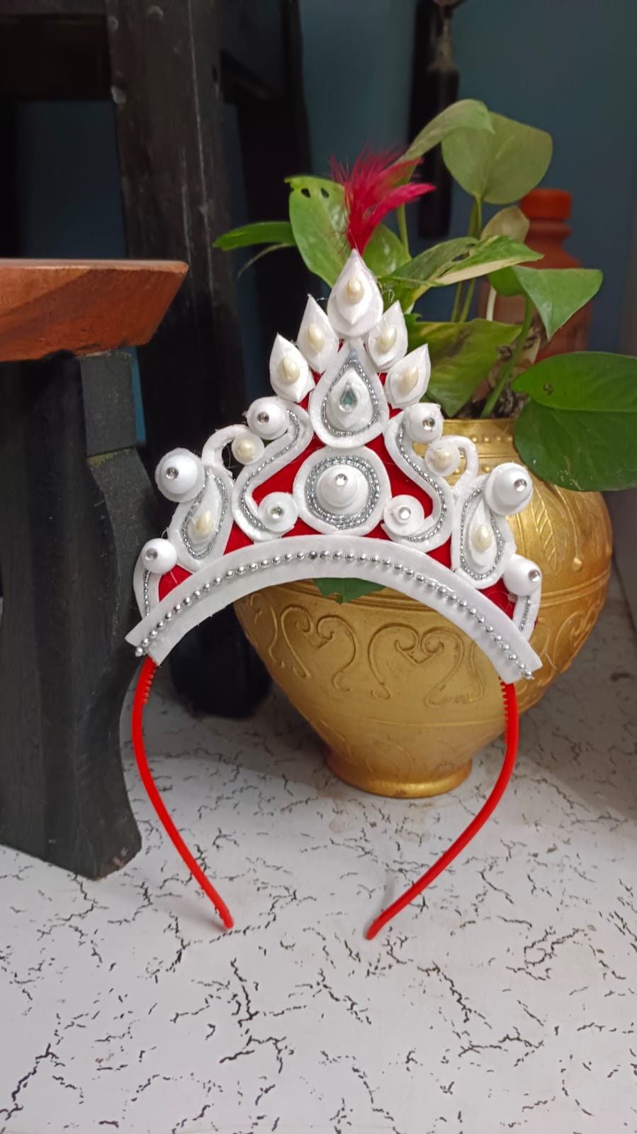 Baby Shola Mukut: Bengali Rice Ceremony Tiara, Infant Headband - Etsy