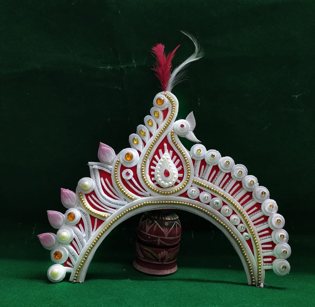 Front Mukut for Wedding Shola Suthi for Bengali Bride Indian Bridal ...