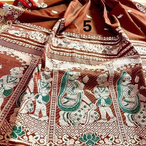 180 Count Pure Mercerised Cotton Saree With Baluchari Design/ Soft ...