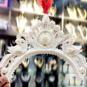 Bengali Bride Mukut: Shola Wood Indian Wedding Crown, Tiara - Etsy