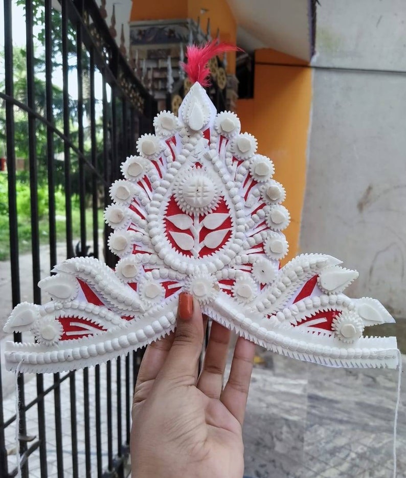 Buy Front Mukut for Bride Shola Mukut for Bengali Wedding Indian Online ...