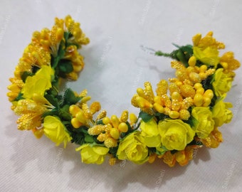 Rose Pink Gajra Veni Artificial Floral Hair Bun Red Flower Jewelry ...