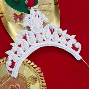 Buy Front Mukut for Bride Shola Mukut for Bengali Wedding Indian Online ...