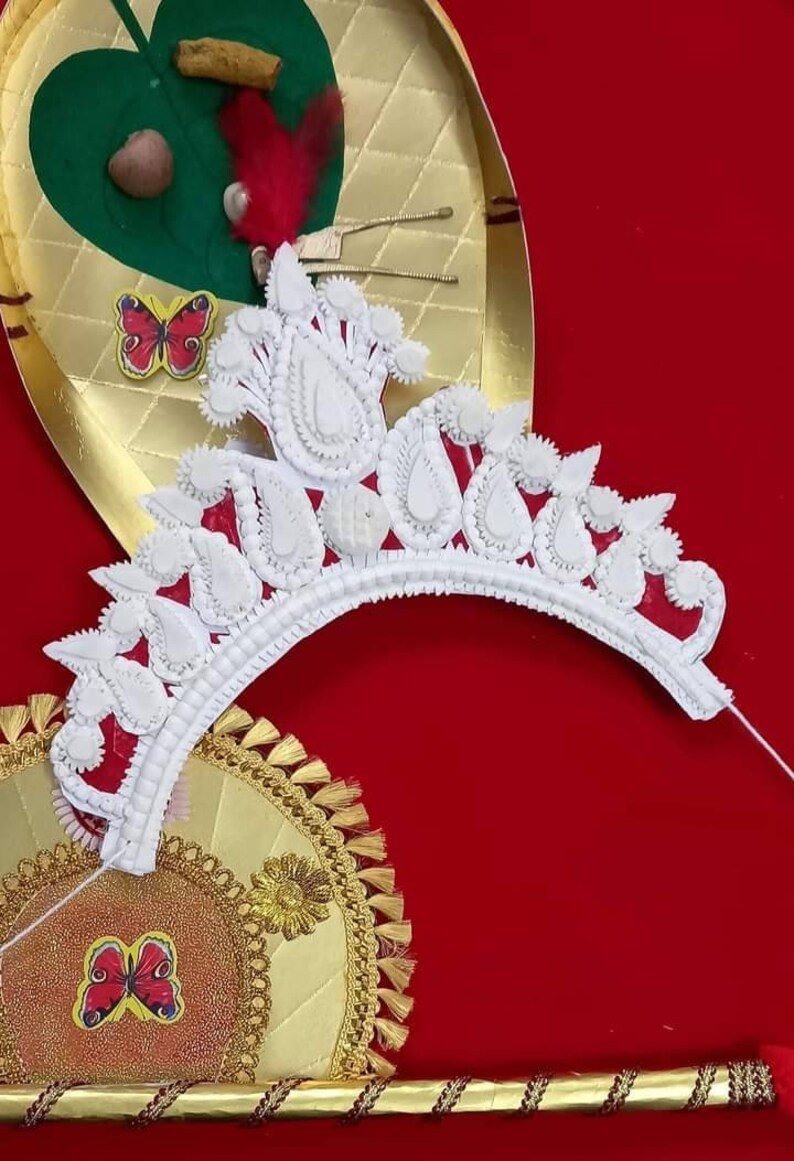 Buy Front Mukut for Bride Shola Mukut for Bengali Wedding Indian Online ...