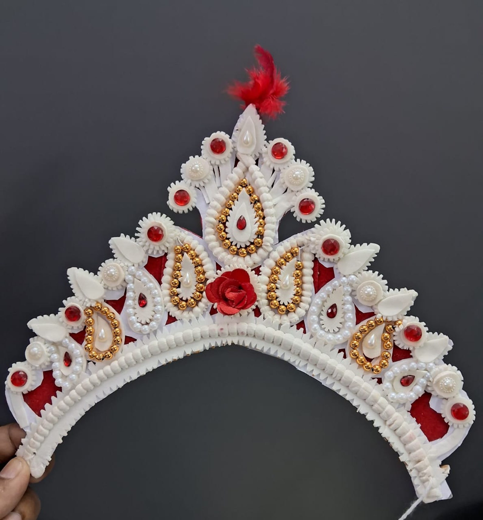 Mukut for Bride Wedding Shola Mukut for Bengali Wedding Indian Bridal ...