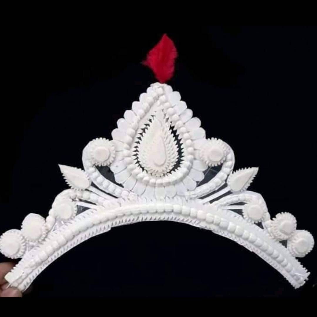 Bridal Mukut for Wedding Shola Mukut for Bengali Wedding - Etsy UK