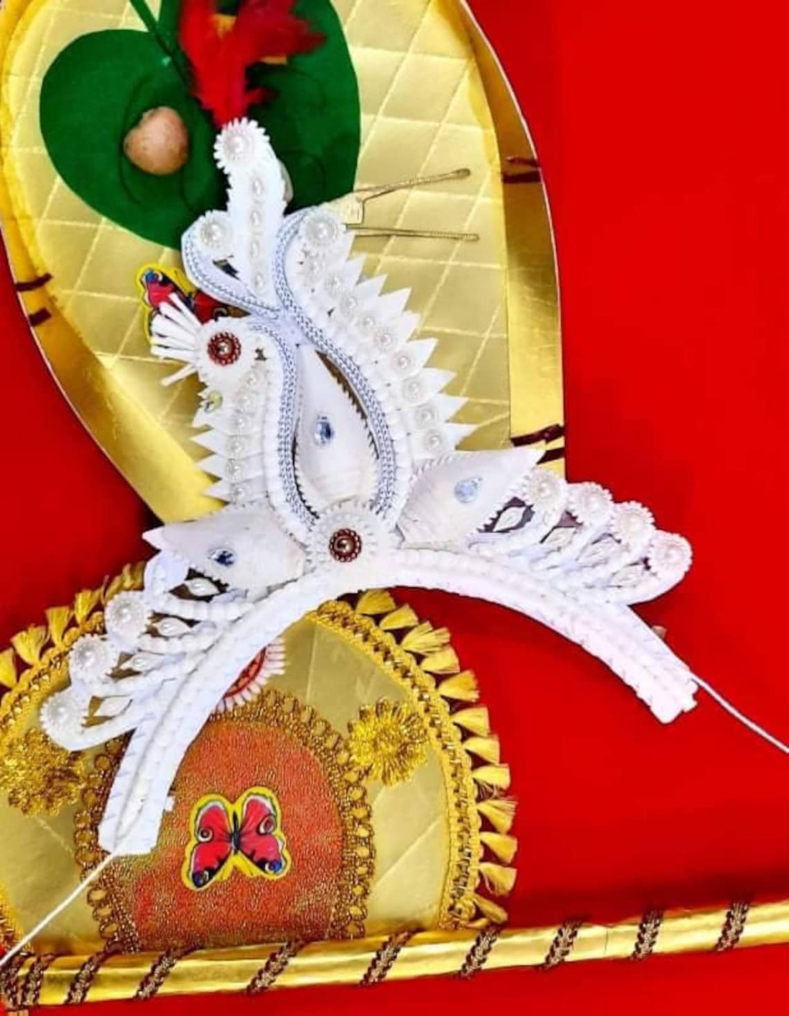 White Mukut for Wedding Sola Mukut for Bengali Wedding Indian | Etsy