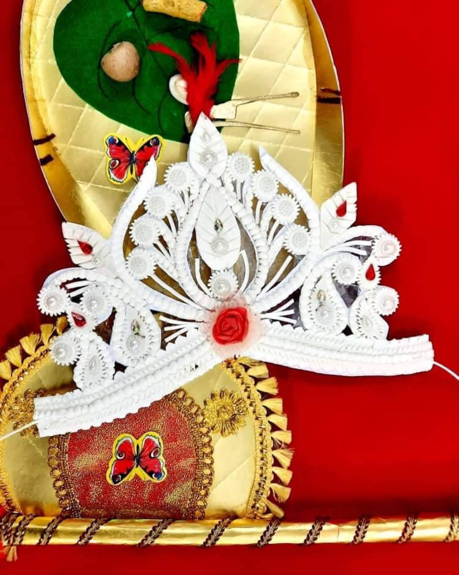 Bridal Mukut for Wedding Sola Mukut for Bengali Wedding Indian | Etsy