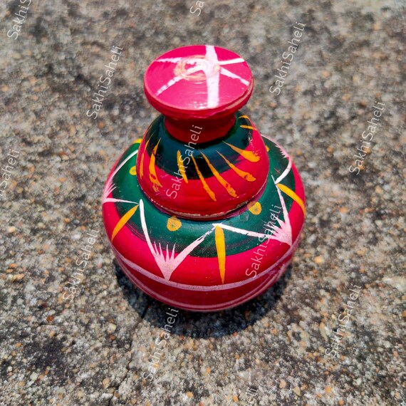 Hand Painted Sindoor Box Wooden Sindur Kouto for Bengali | Etsy