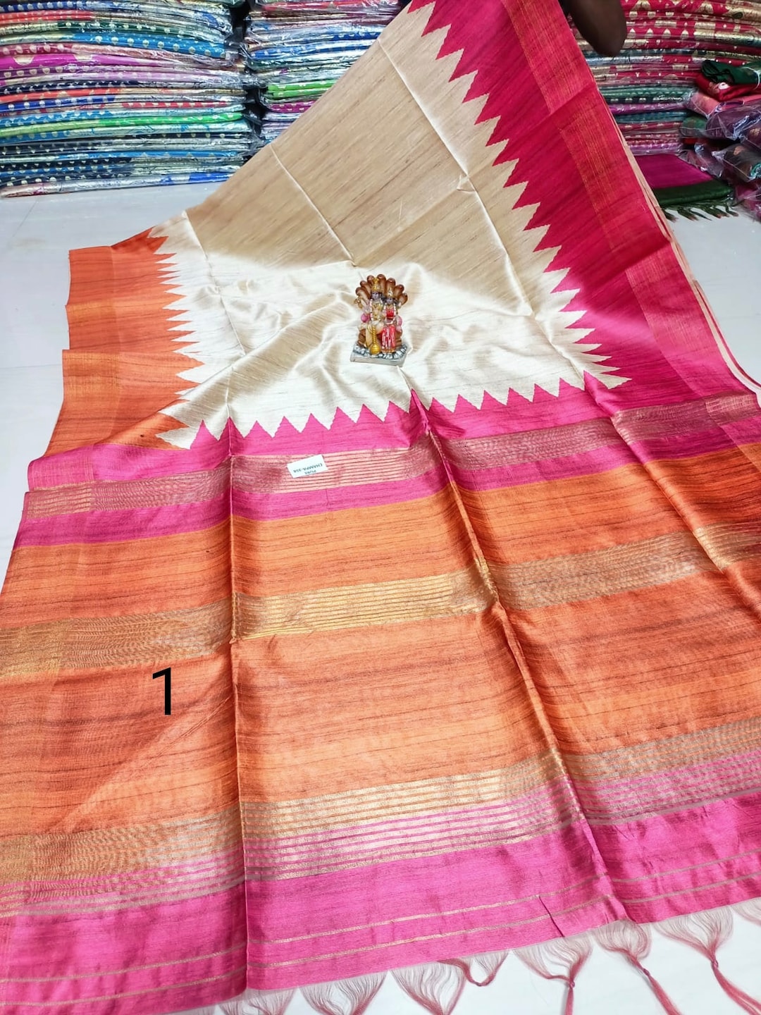 Ganga Yamuna Ghicha Silk Saree With Blouse Piece/ Ganga Jamuna Gheecha ...