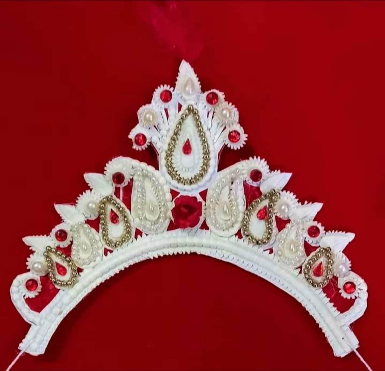 Buy Front Mukut for Bride Shola Mukut for Bengali Wedding Indian Online ...