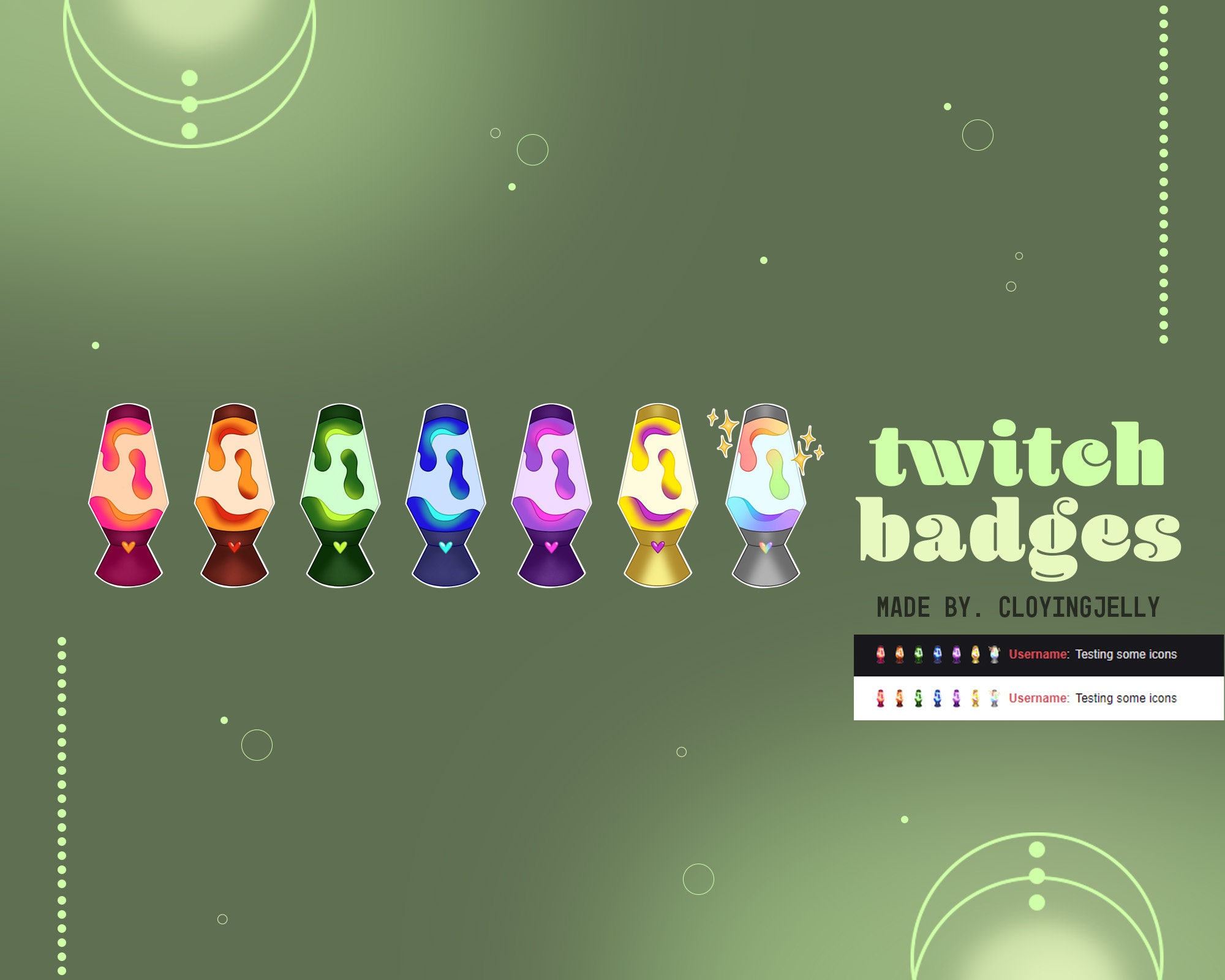 Kawaii Lava Lamp Twitch Sub Badges - Etsy