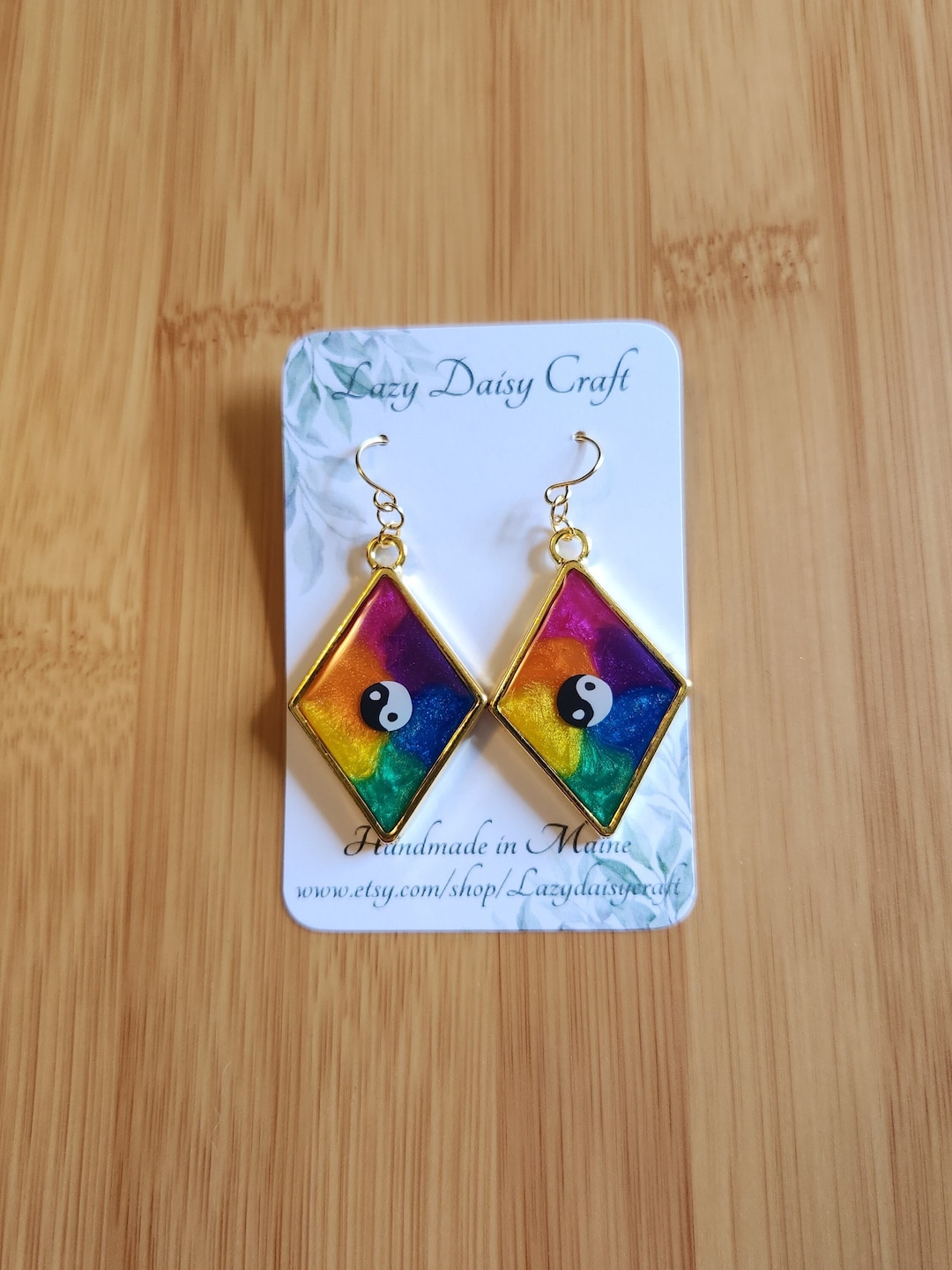 Yin Yang Earrings, Colorful Yin Yang Earrings, Titanium Yin Yang ...