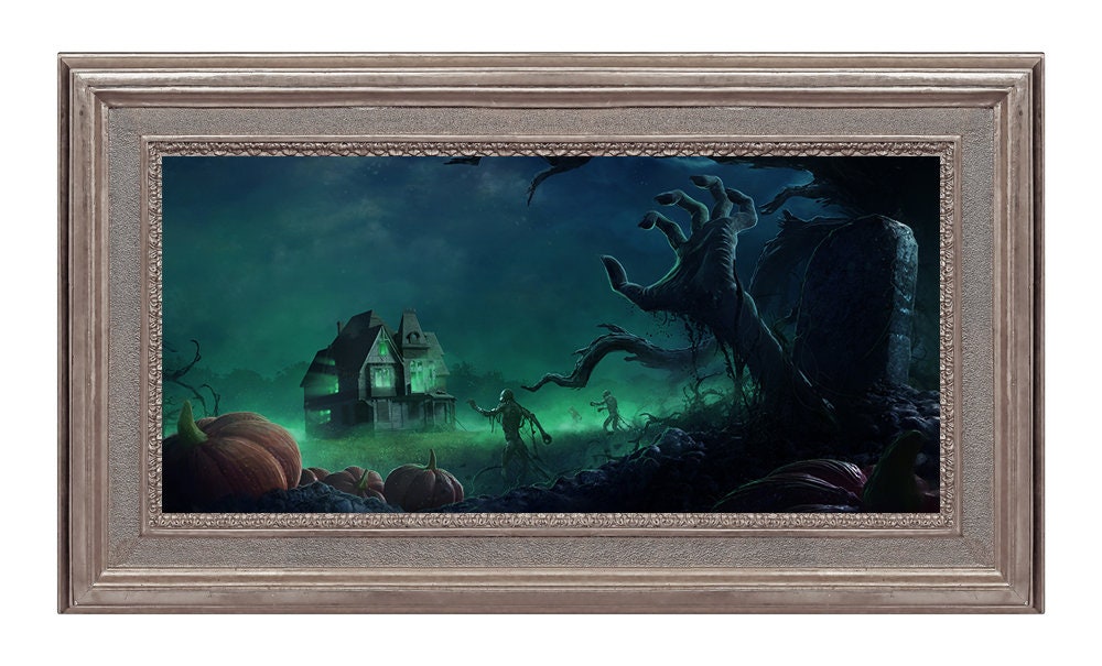 Spooky Haunted House Halloween Digital Art Print Artwork Instant ...