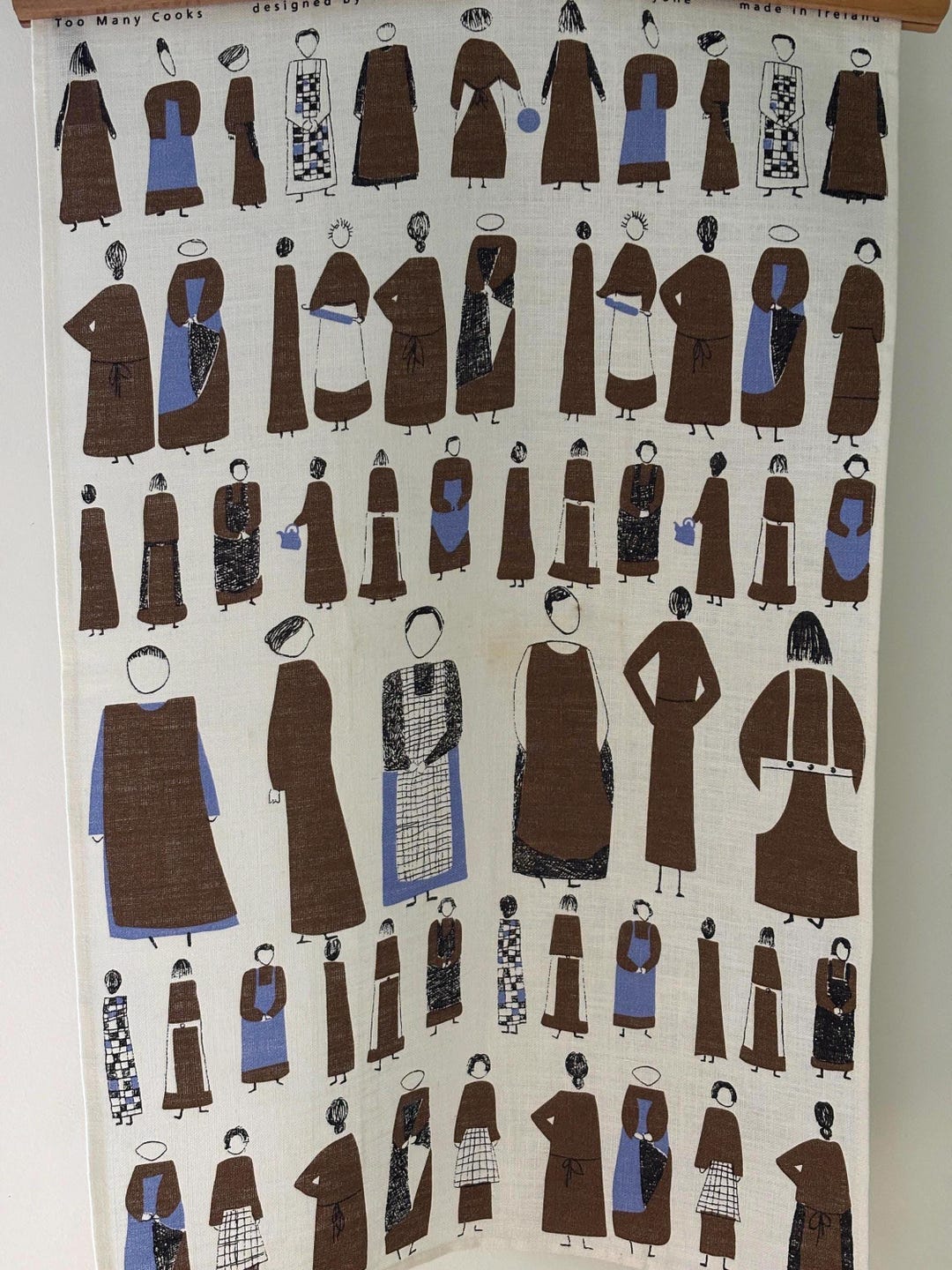 Lucienne Day 'too Many Cooks' Linen Wall Art: Mid-century Modern ...