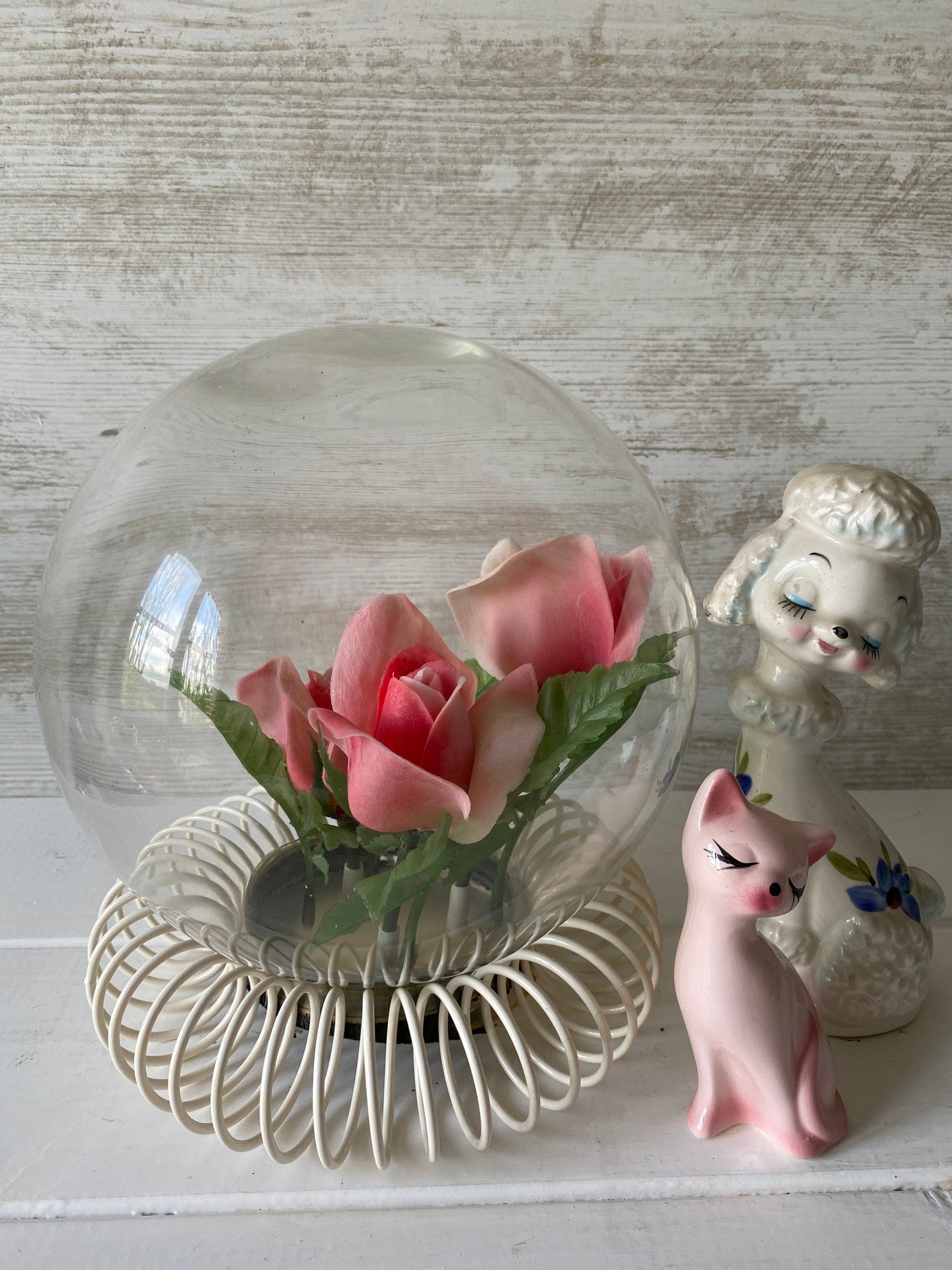1950s French La Rosarium vintage kitsch Rose globe. Original | Etsy