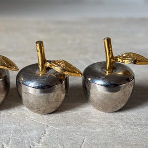 Six Vintage Tiny Apple Name Card Holders, French Name Place Holders ...