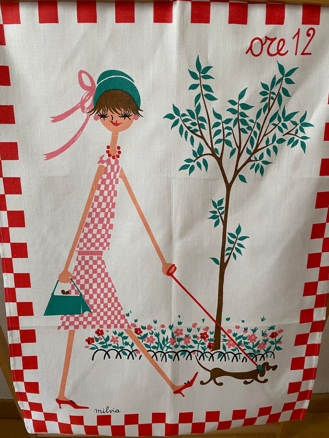 Vintage Milvia Zucchi Tea Towel: Italian Linen Wall Art, 1970s - Etsy