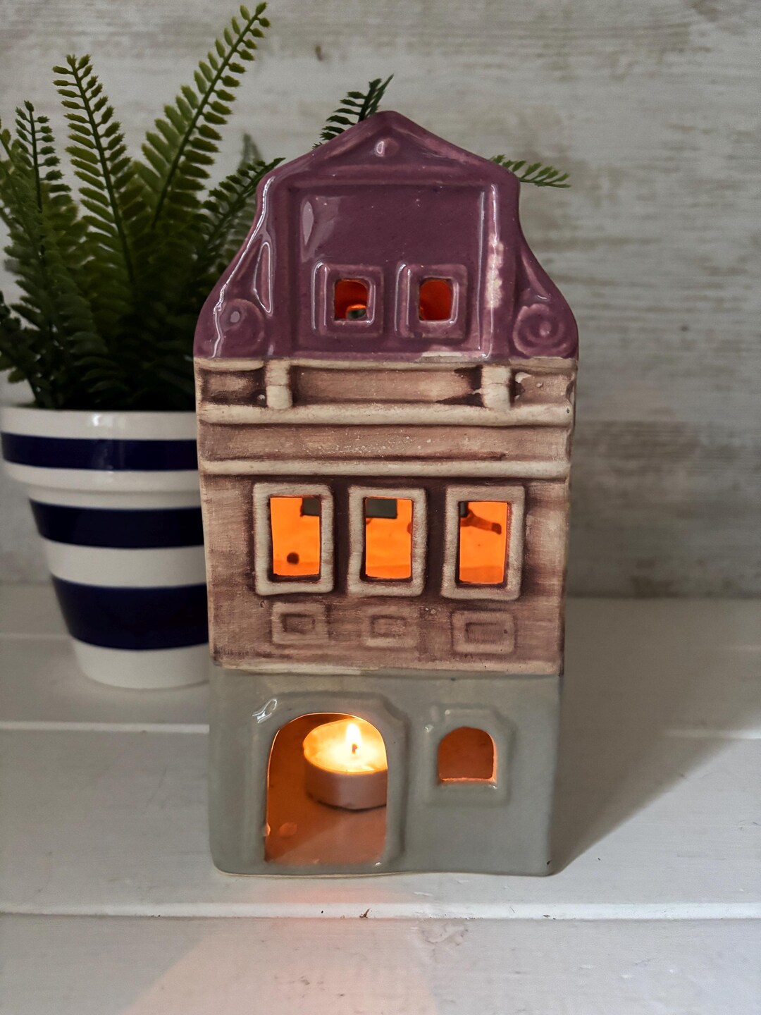 Vintage Praha Ceramic House Tea Light Lamp - Czech Republic Decor - Etsy