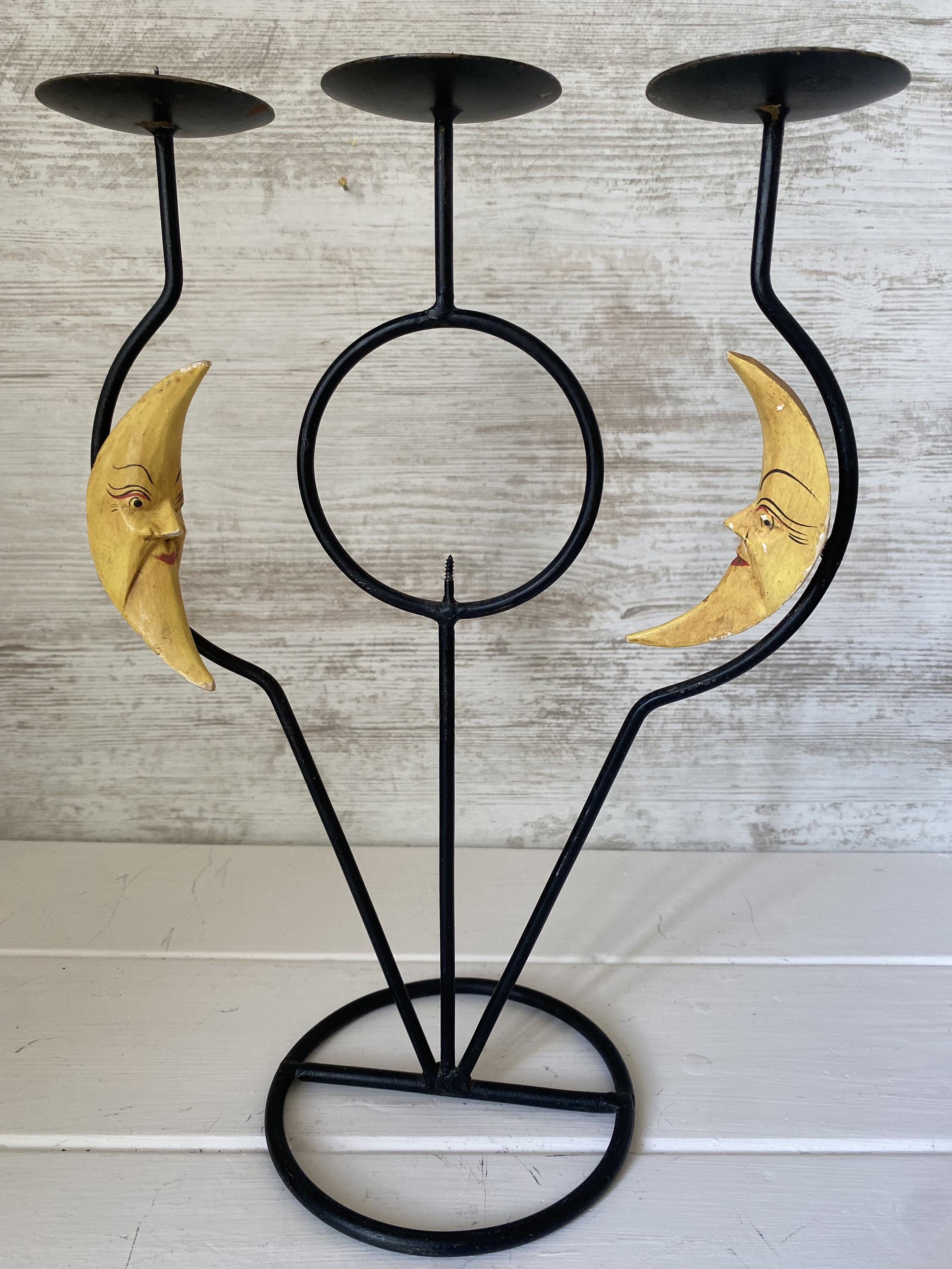 90s Celestial Candelabra Moon and Stars Boho 90s Candle Holders , Moon ...
