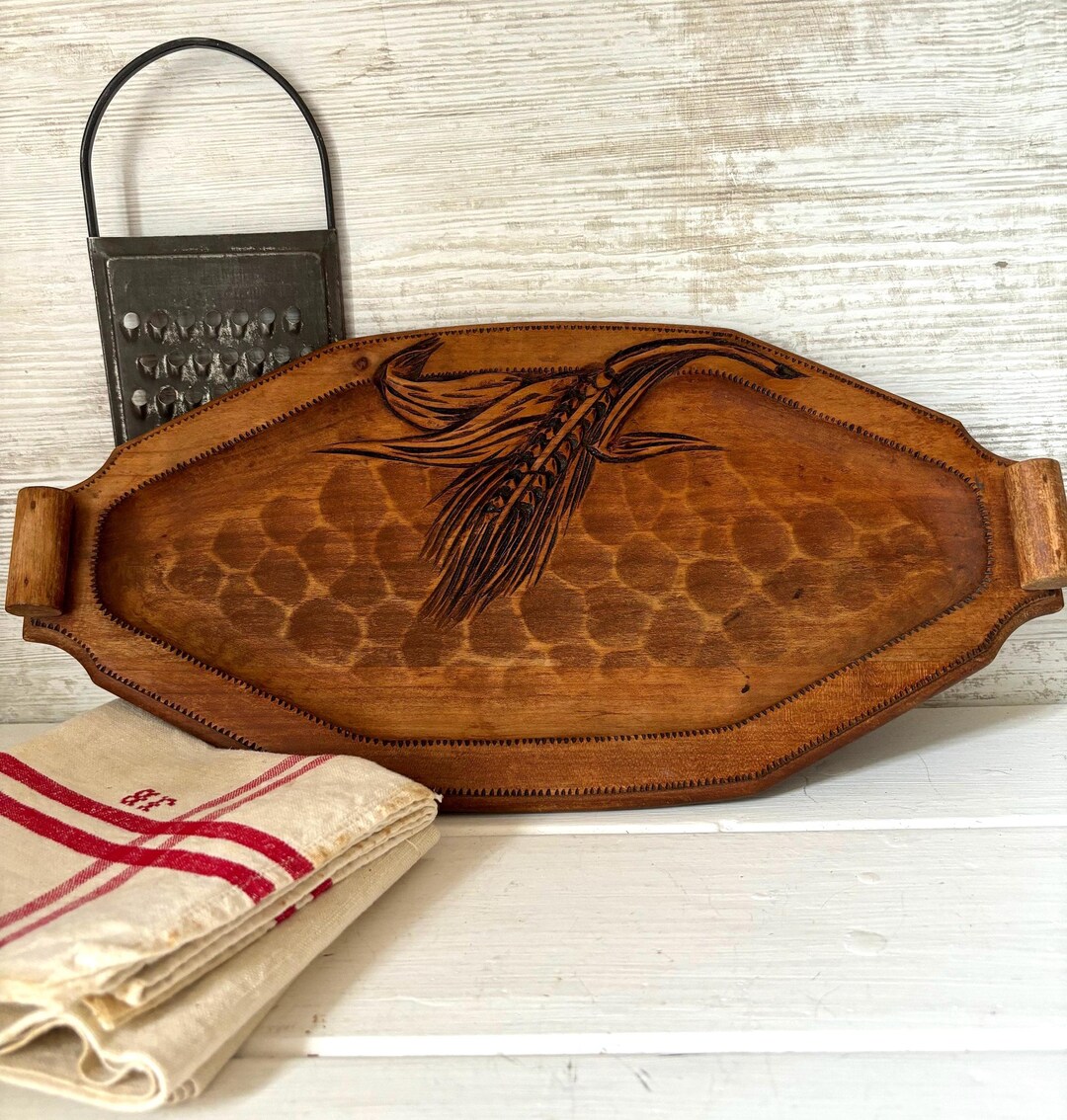 Old French Serving Platter for Bread, Traditional French Bread Board ...