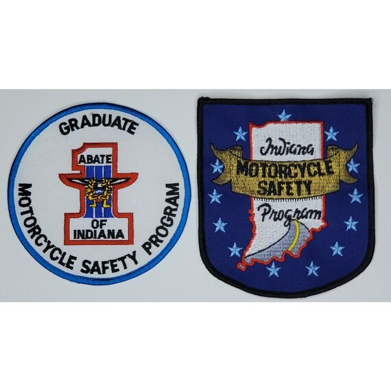 2 Vintage Indiana Abate Patches NOS 4in Motorcycle Sa… - Gem