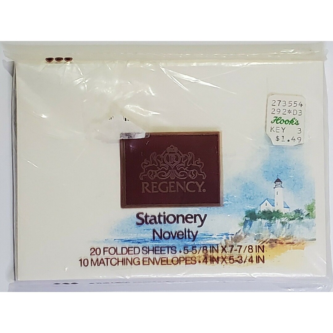 VTG Regency Lighthouse Coastal Stationery NOS 20 Sheets 10 Envelopes ...