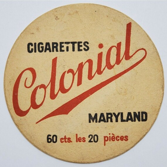 Vintage Colonial Maryland Cigarettes Drink Beer Coaster Mid - Etsy