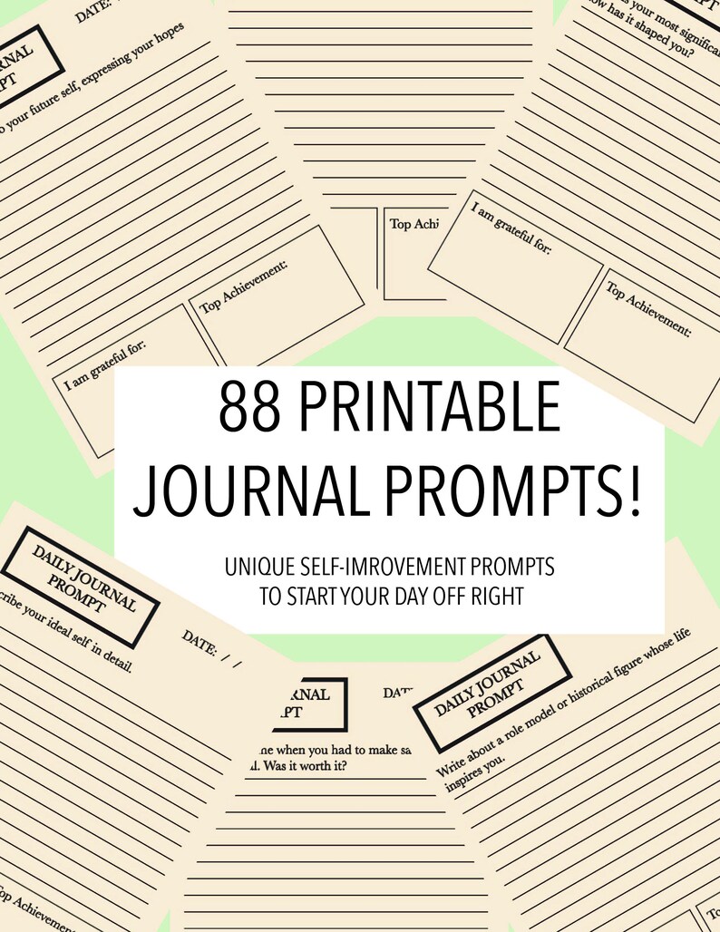 88 Printable Journal Prompts - Etsy