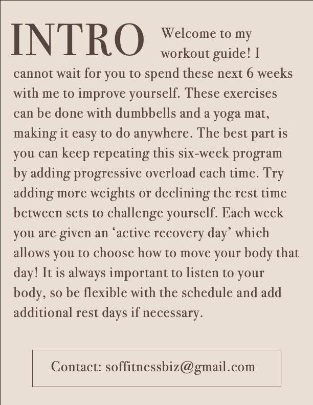 6-week Workout Plan - Etsy