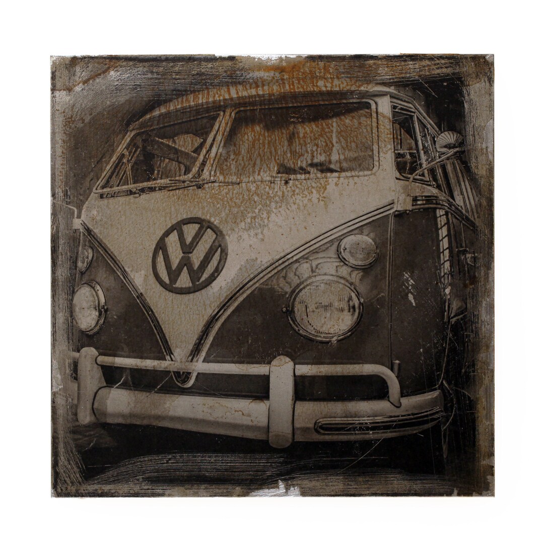 Photo on Rust, VW Bully, Photo on Metal, Photo Art Elaborately Made ...