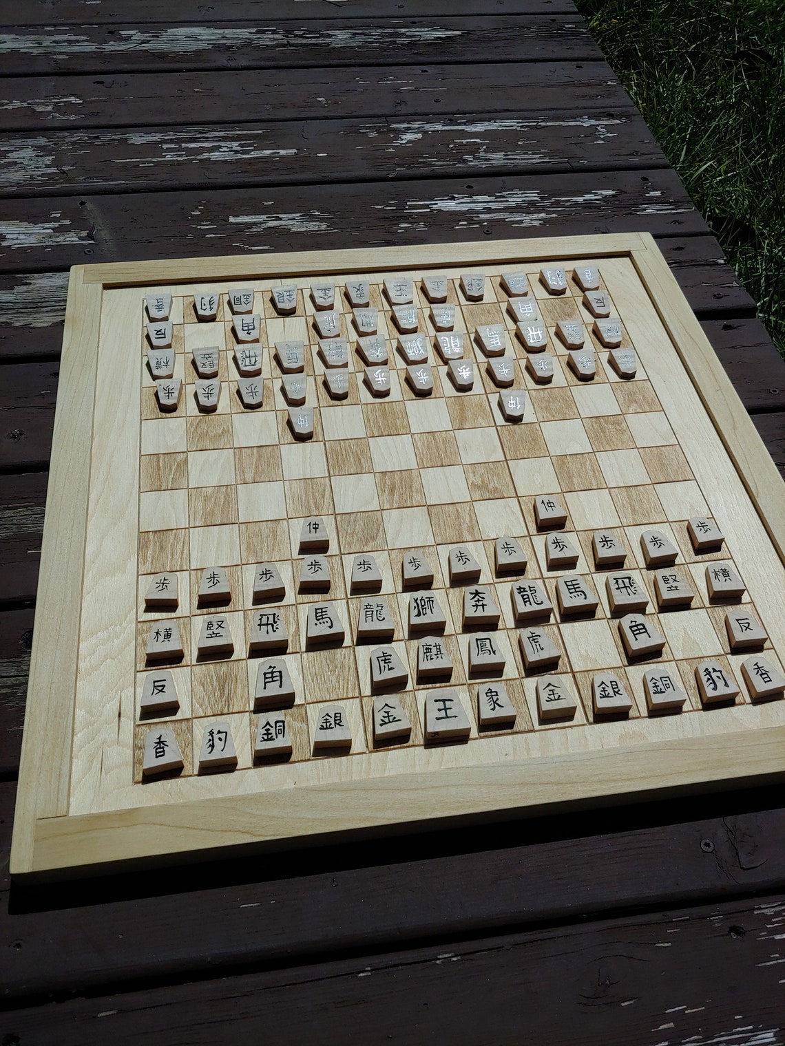 Chu Shogi Set With Modern Style Checkered Board - Etsy