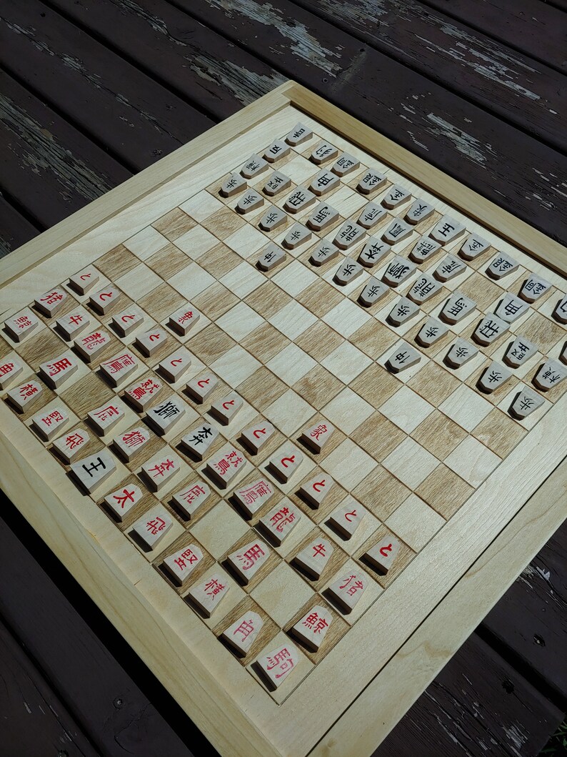 Chu Shogi Set With Modern Style Checkered Board - Etsy