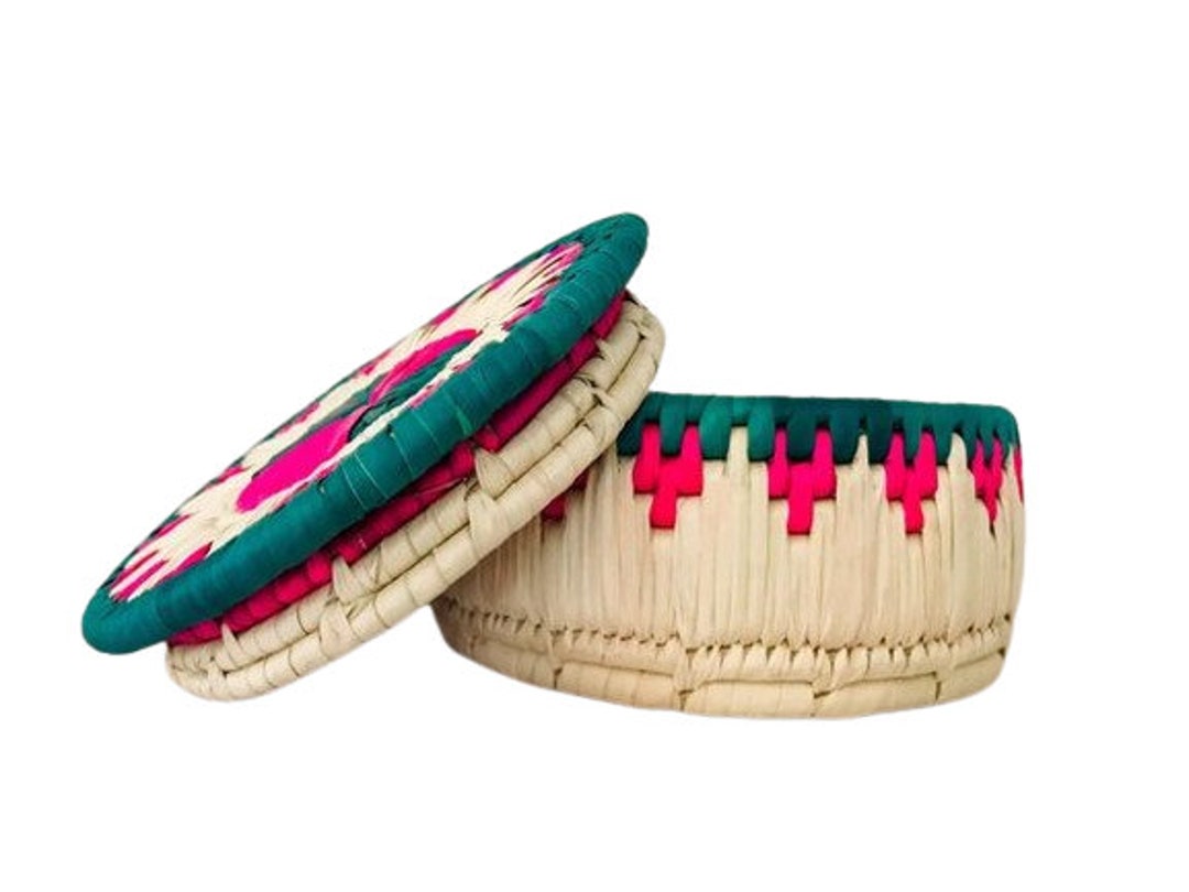 Natural Palm Leave Hand Woven Basket Jewelry Box Picnic Basket Fruite ...