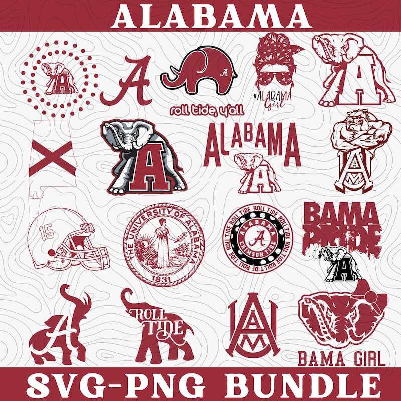 Alabama Crimson Tide Svg - Etsy