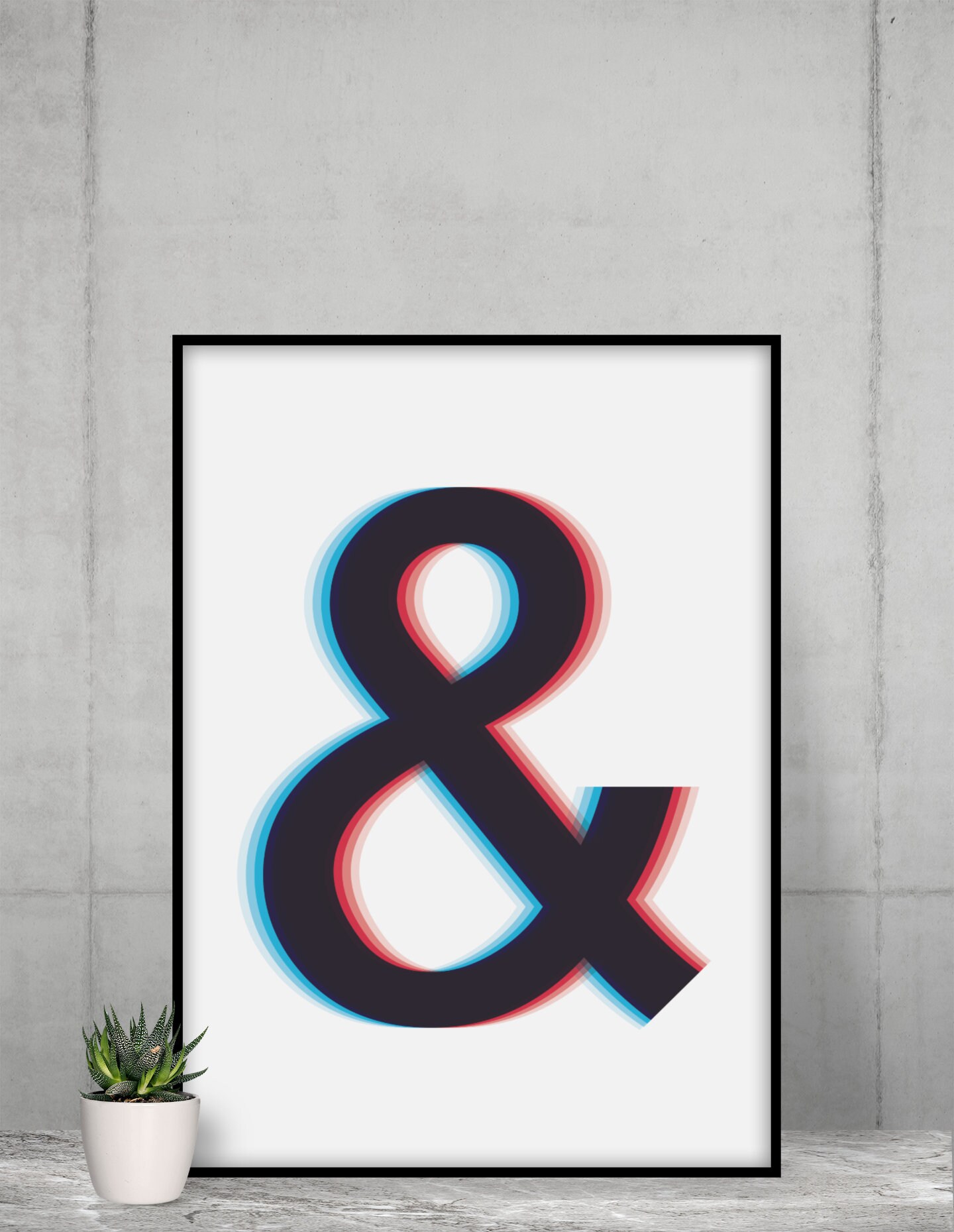 Printable Ampersand Wall Art, Digital Download, Block Letter Art ...