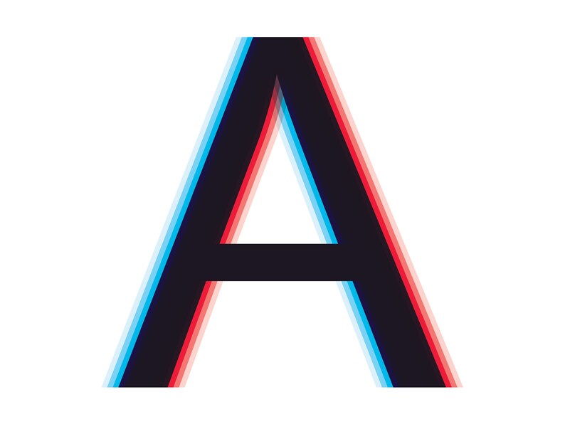 Capital Letter A Printable Art Poster - 3D Stereoscopy Series - Etsy