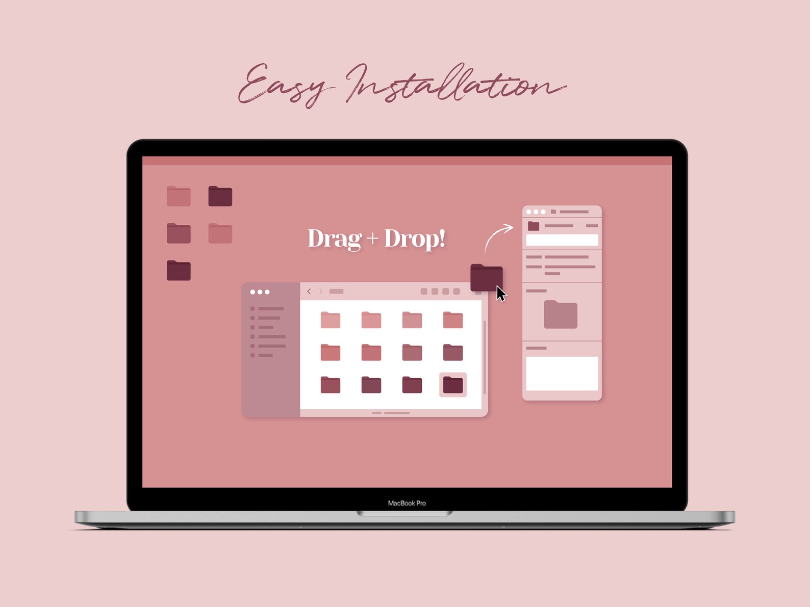 Desktop Icons Mac Folder Icons Pink Wallpaper Desktop - Etsy