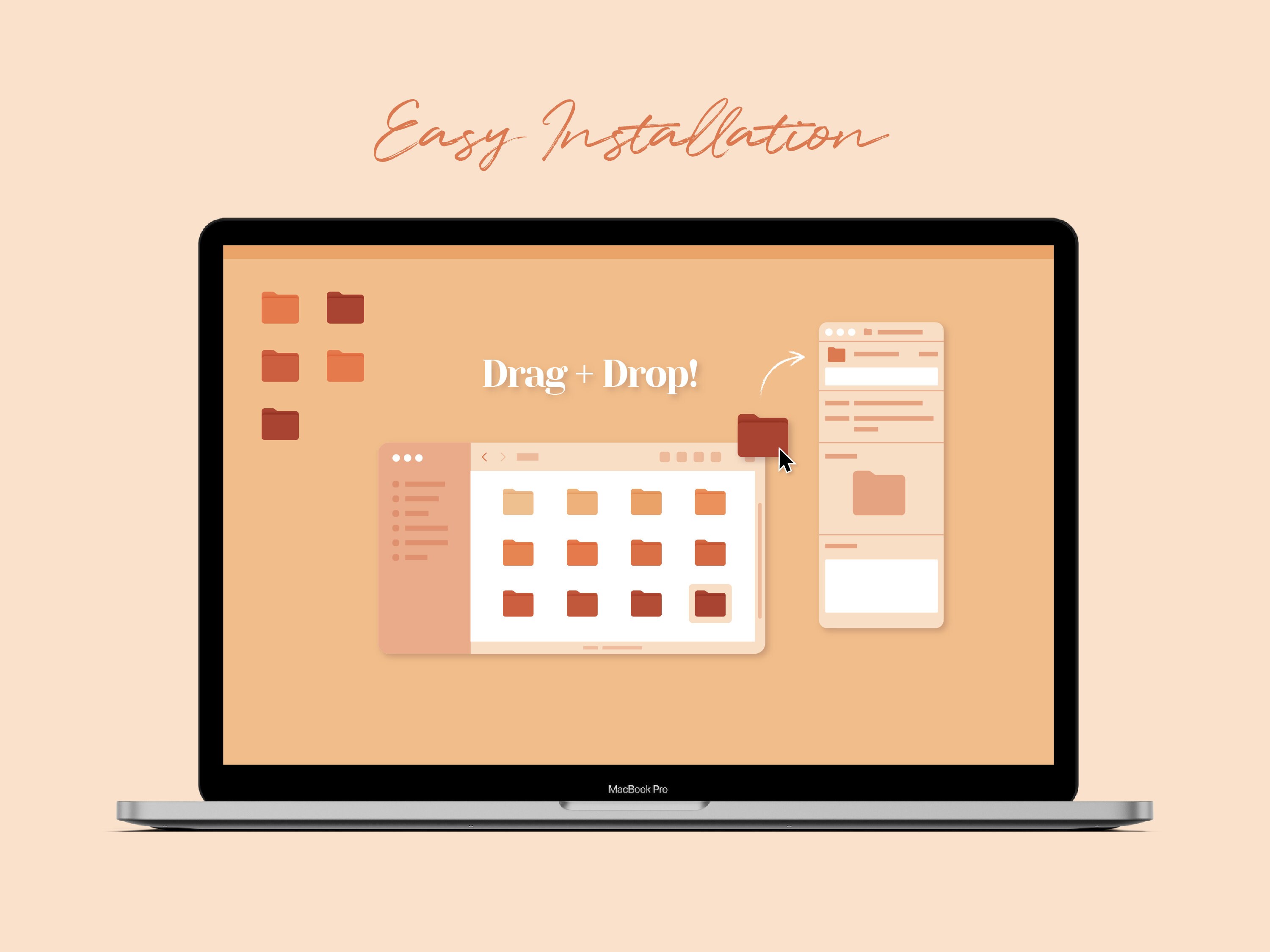 Desktop Icons, Mac Folder Icons, Orange Wallpaper Desktop Organizer ...