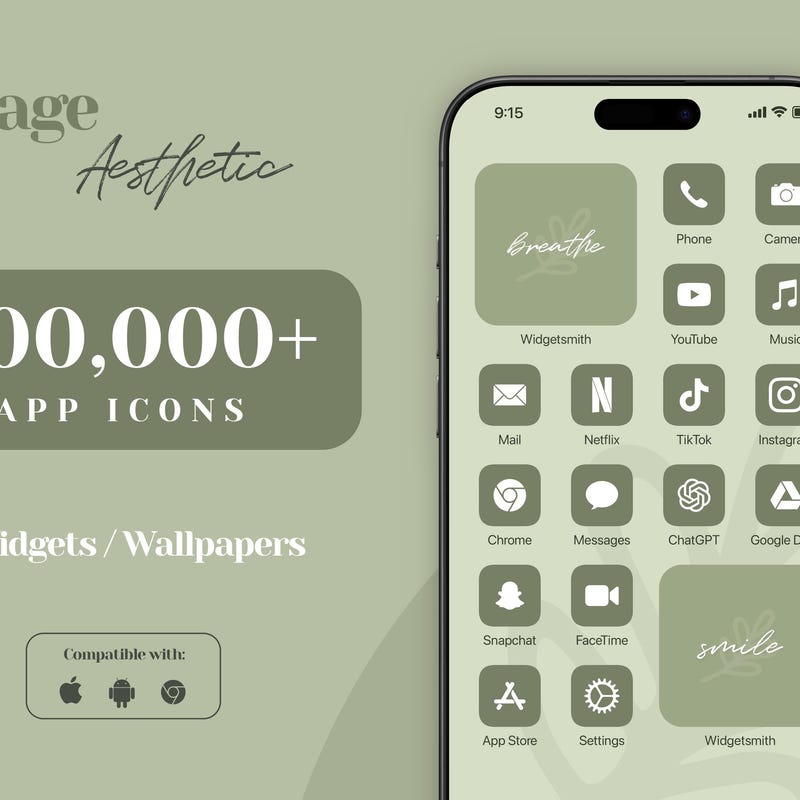 Green App Icons - Etsy