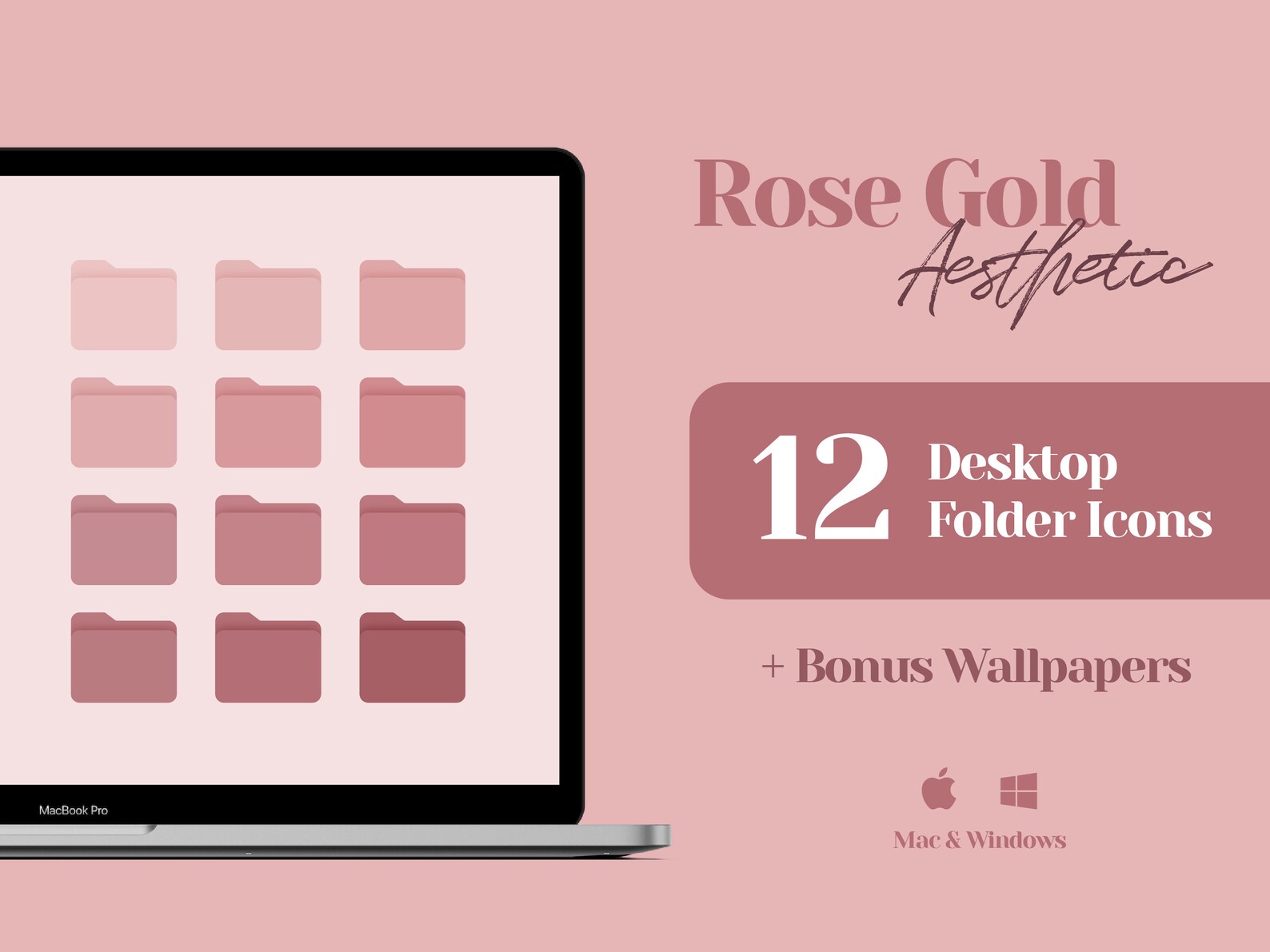 Desktop Icons, Mac Folder Icons, Pink Wallpaper Desktop Organizer ...