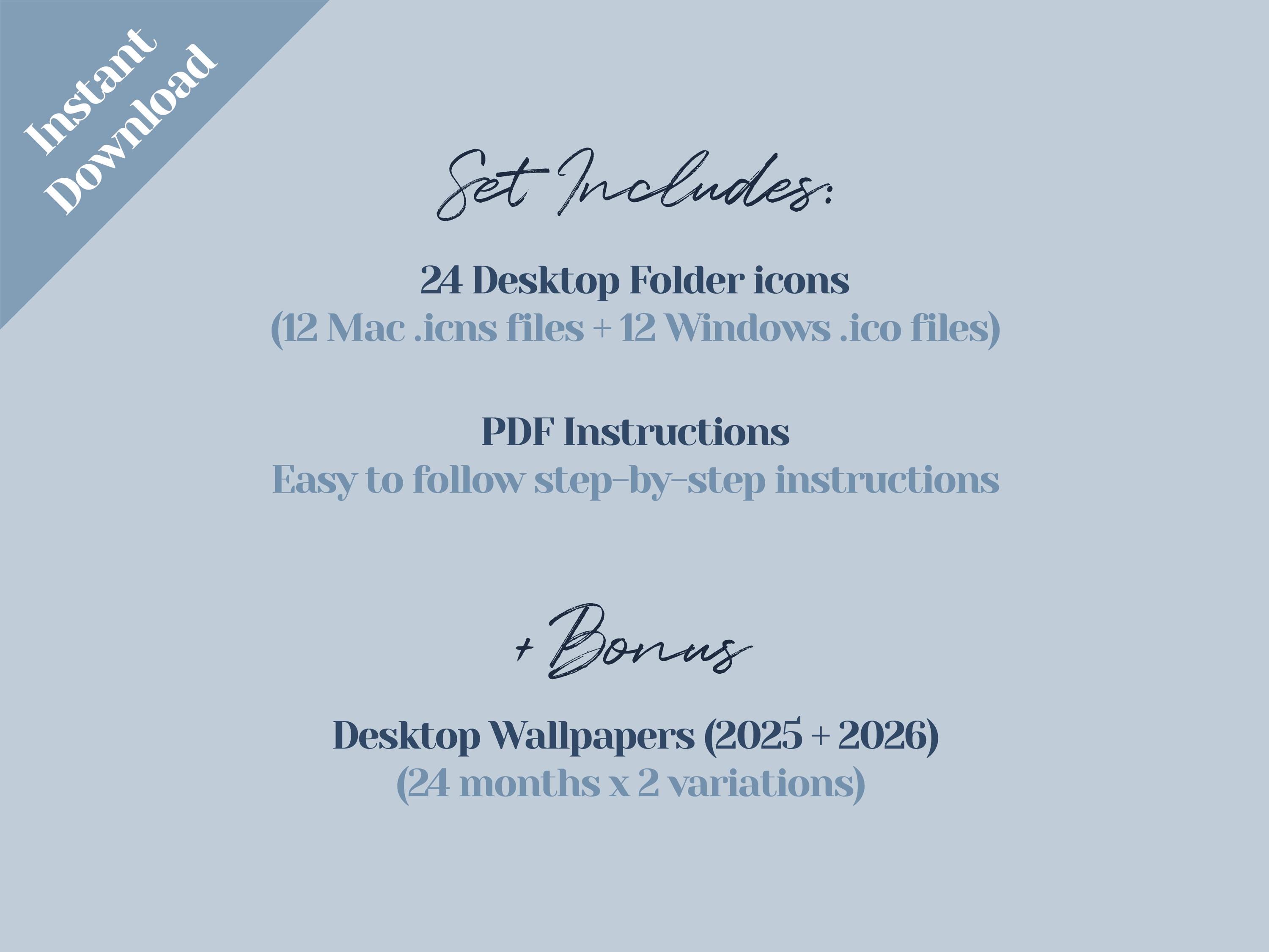 Desktop Icons, Mac Folder Icons, Navy Blue Wallpaper Desktop Organizer ...