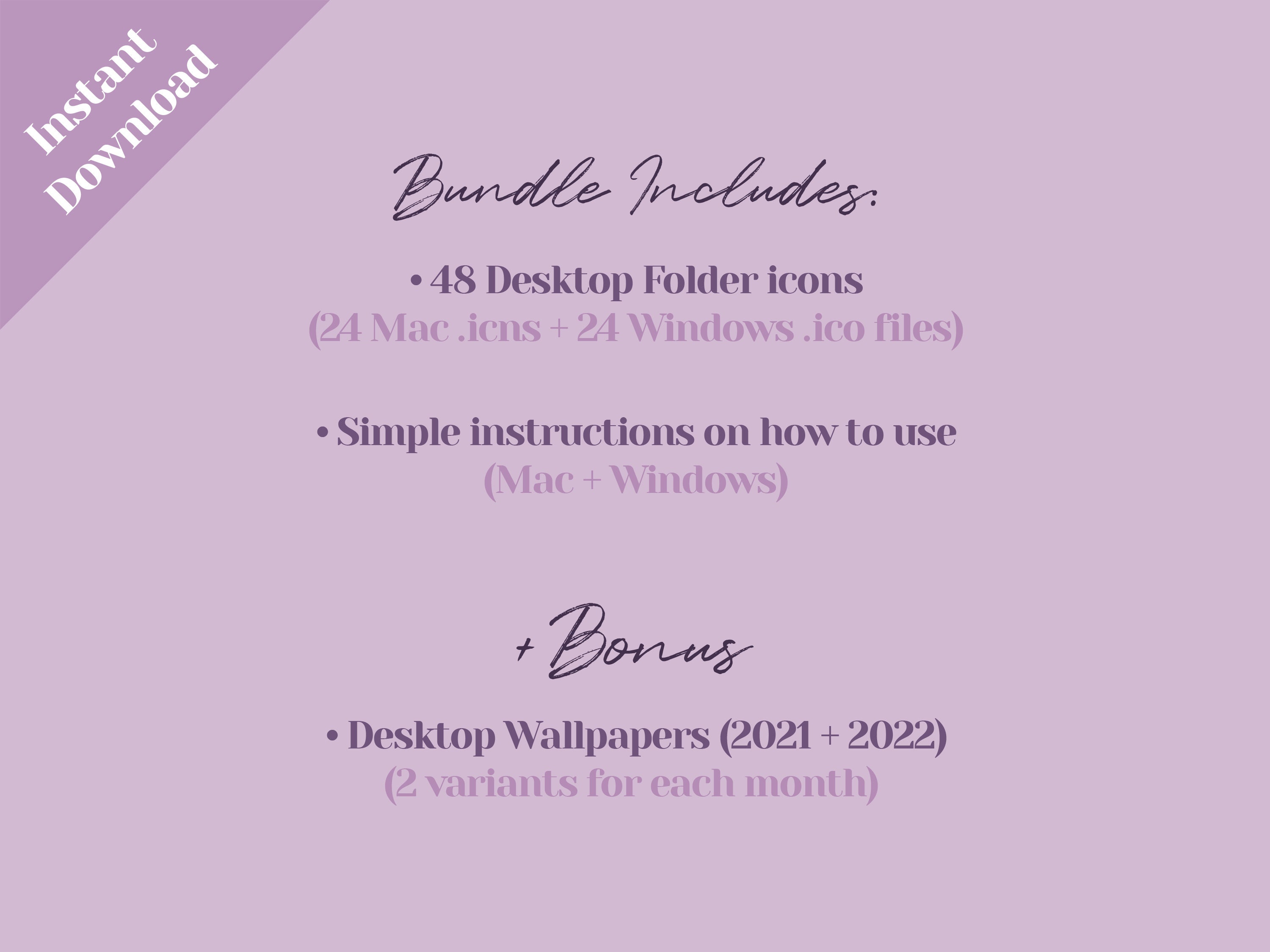 Desktop Icons Mac Folder Icons Purple Wallpaper Desktop - Etsy