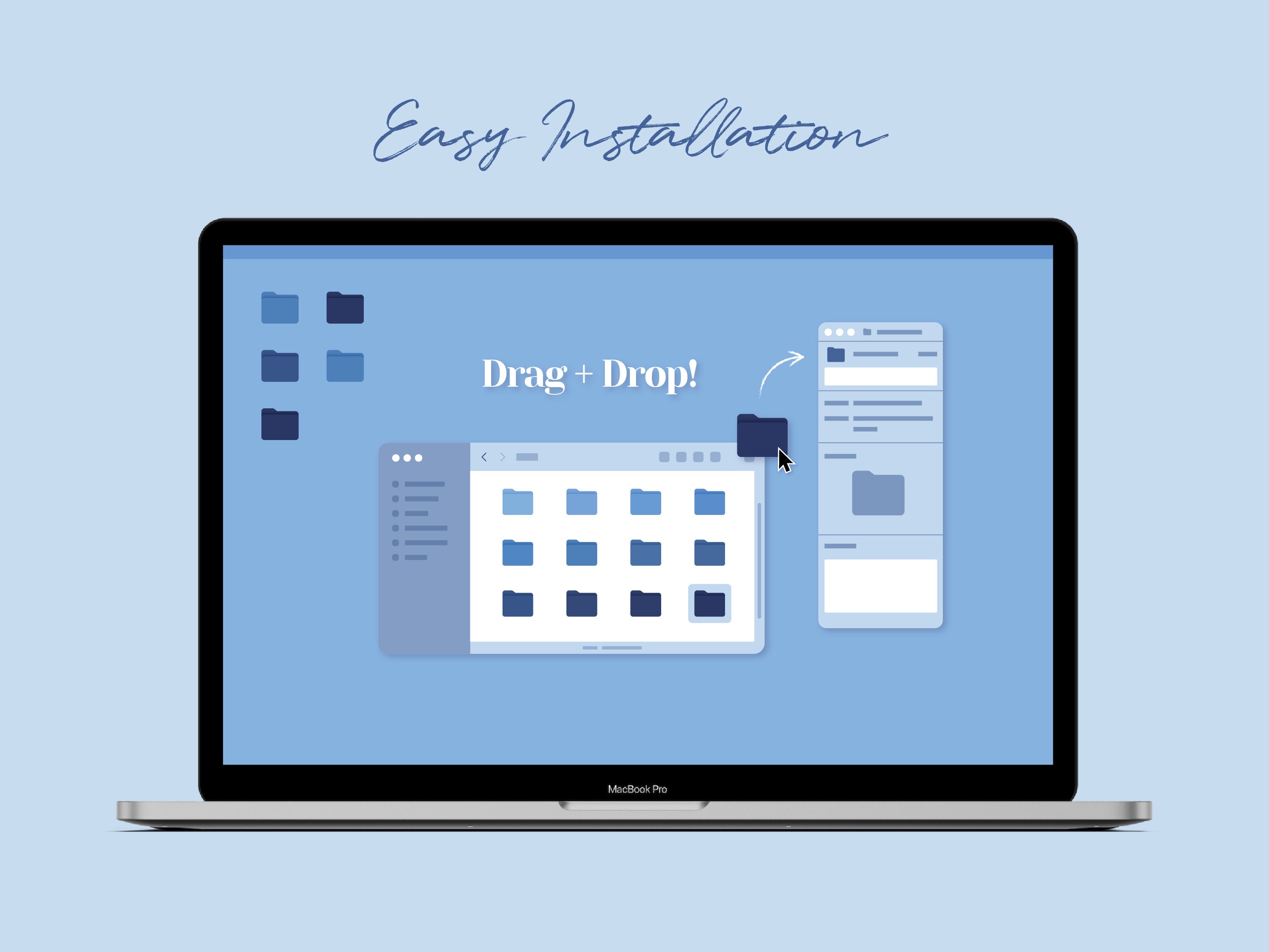 Desktop Icons, Mac Folder Icons, Ocean Sky Blue Wallpaper Desktop ...
