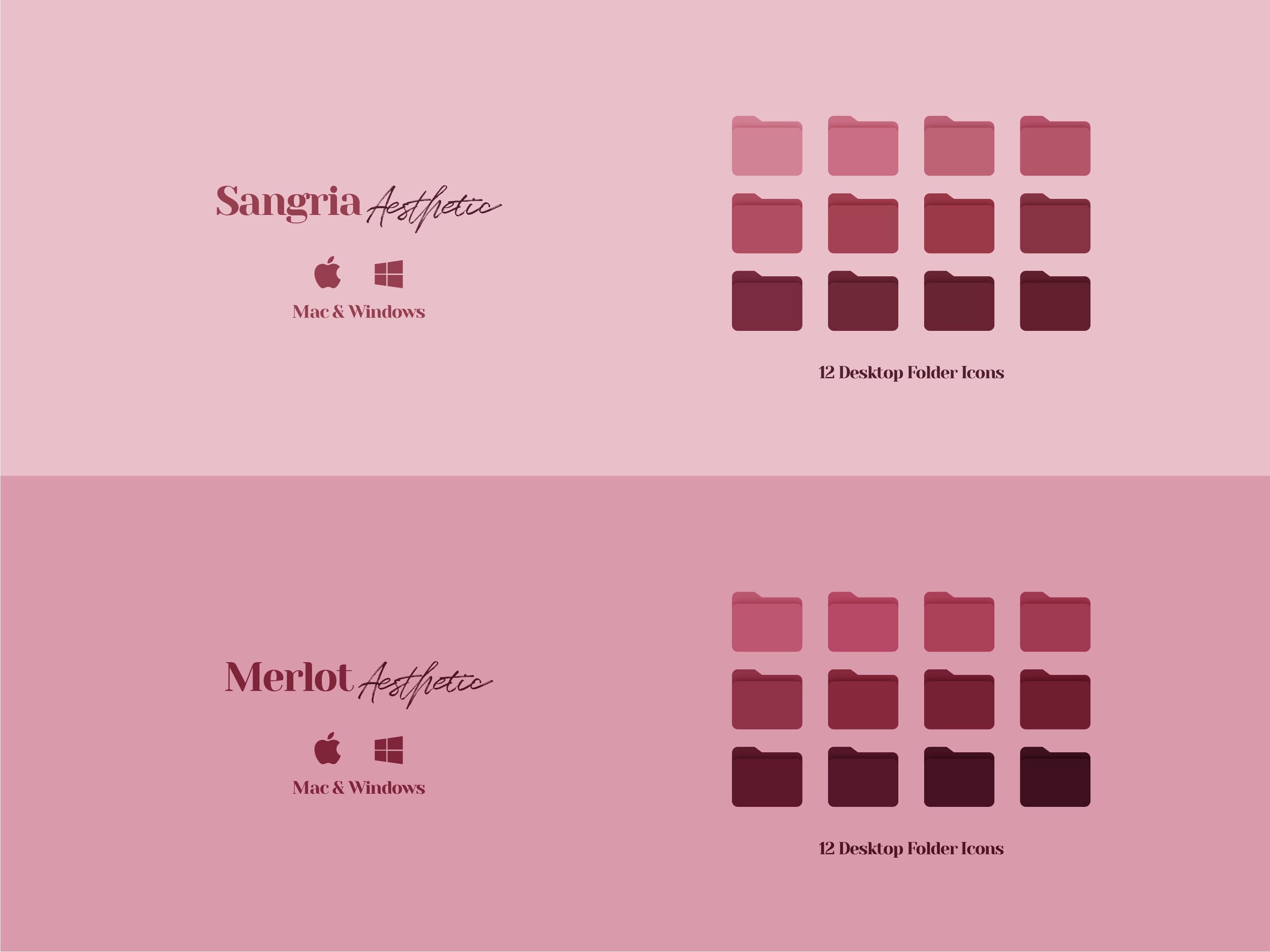 Desktop Icons, Mac Folder Icons, Burgundy Wallpaper Desktop Organizer ...