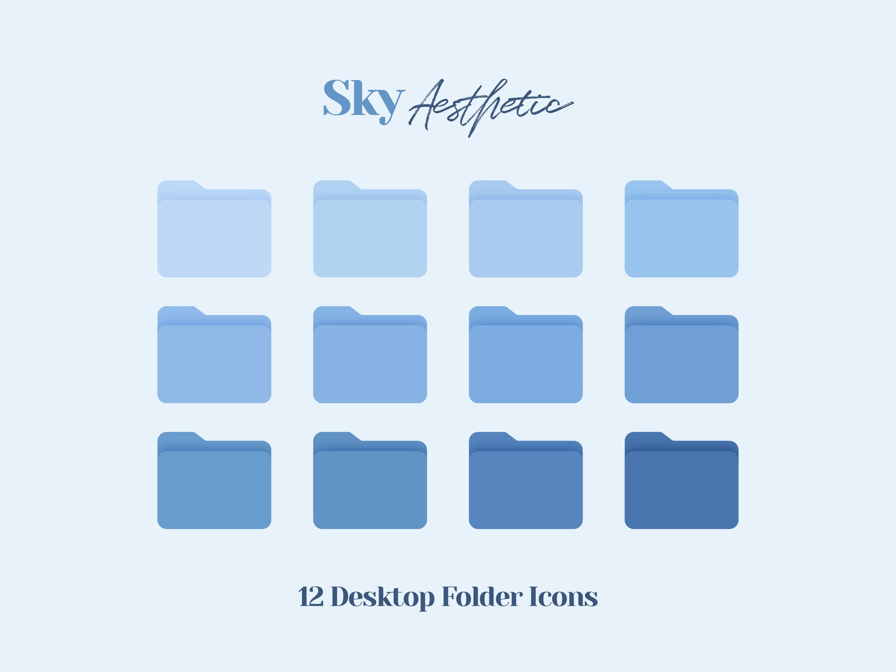 Desktop Icons Mac Folder Icons Ocean Sky Blue Wallpaper - Etsy
